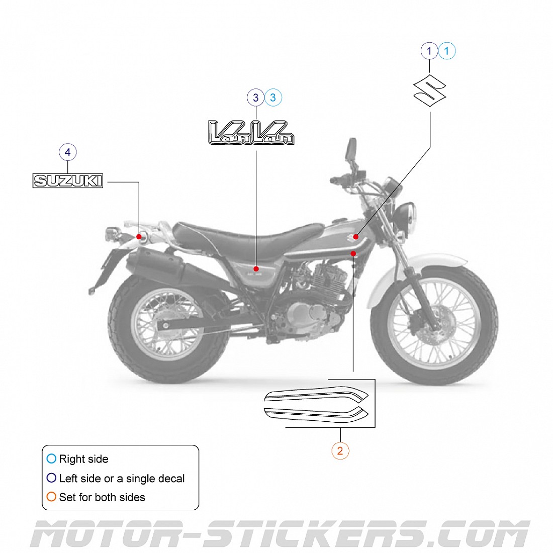 Suzuki RV 125 VANVAN 2015 naklejki